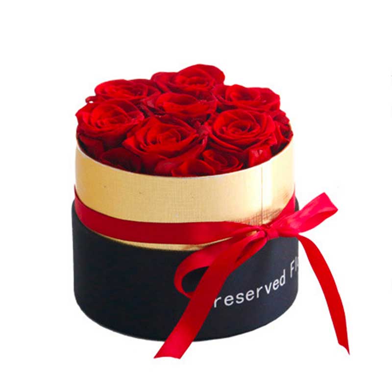 Boite 7 Roses Eternelles Rouges - Livraison de ballons